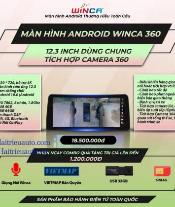 Màn hình android Winca 12.3in +360 dùng chung